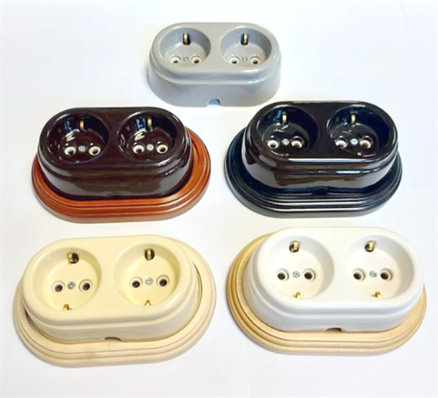 Подложка под двойную розетку Дуб Коричневый Арбат, Interior Electric по ...
